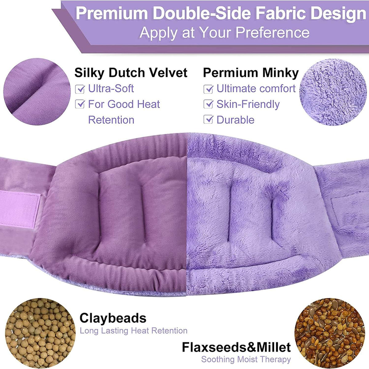 SuzziPad Microwave Heating Pad for Back Pain Relief and Cramps, Microw