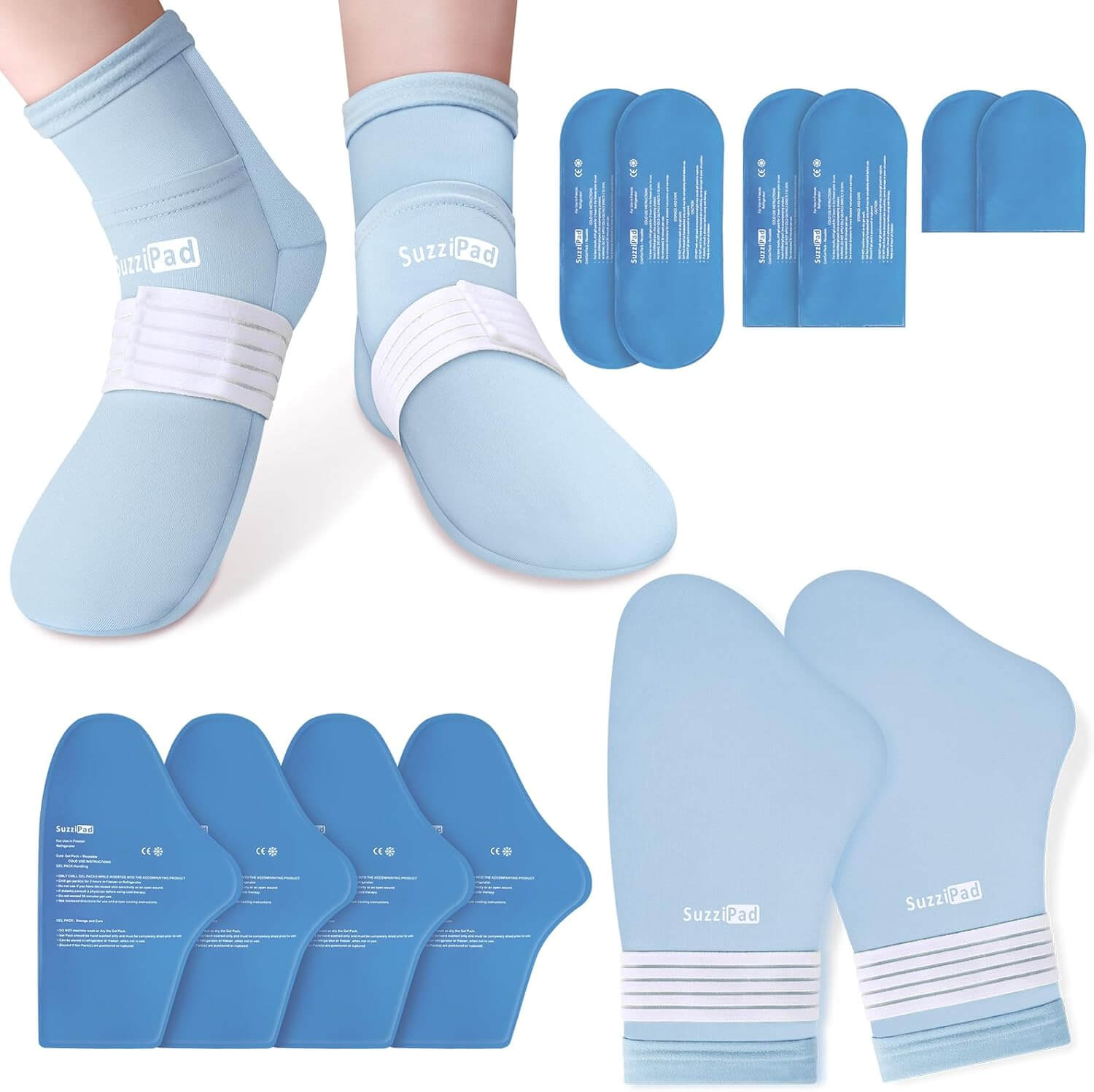 SuzziPad Cold Therapy Socks & Hand Ice Pack Cold Gloves for Chemothera