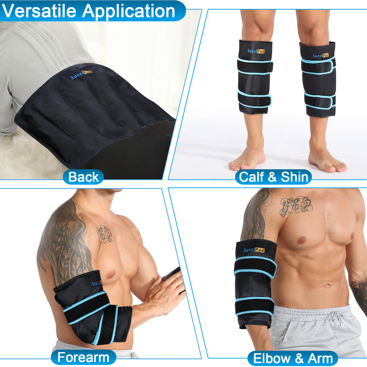 Shin Splint Ice Packs for Injuries Resuable Gel, Calf Ice Pack Wrap Co ...